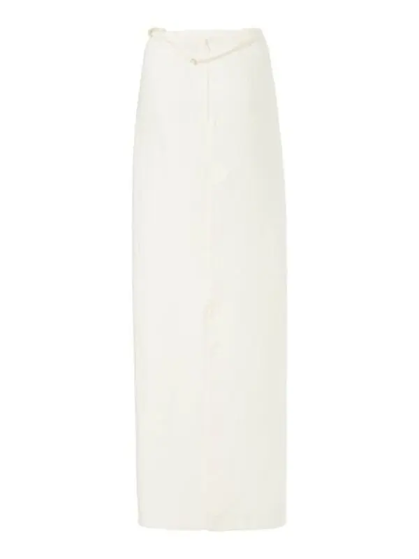 Jacquemus Novio Tie-detailed Linen Maxi Skirt