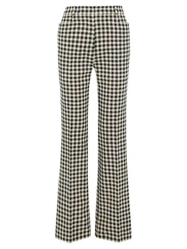 Victoria Beckham Houndstooth Tweed Flared Pants