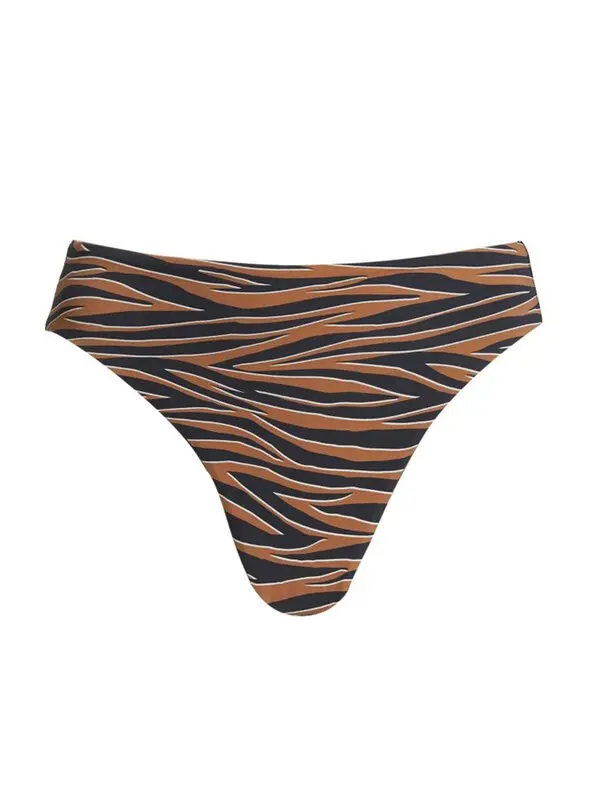ANEMOS The Hipster Tiger-print Mid-rise Bikini Bottom