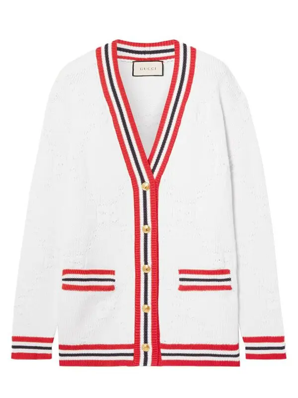 Gucci Striped Wool-blend Jacquard-knit Cardigan