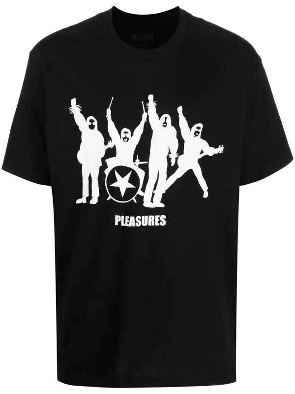 PLEASURES Band Graphic Print T-shirt - Black