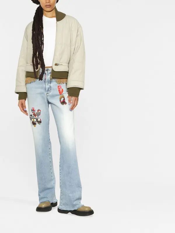 Dsquared2 Fringed-trim Bootcut Jeans