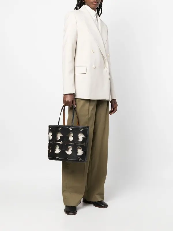 Tory Burch Cutout Logo Leather Tote Bag