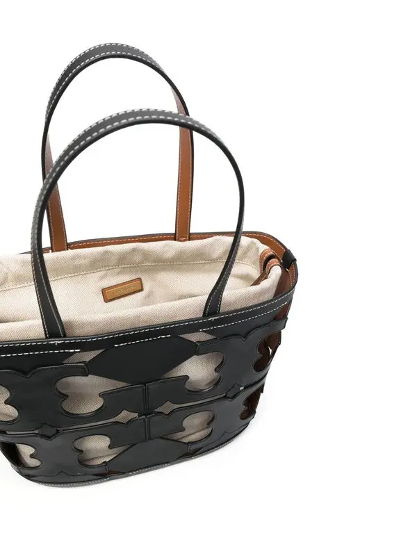Tory Burch Cutout Logo Leather Tote Bag