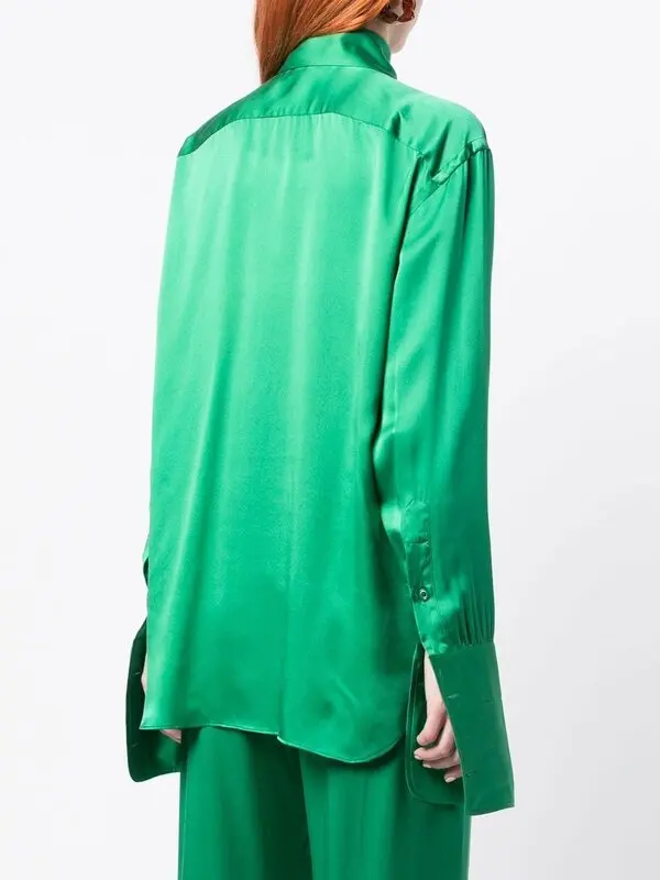WOERA Long-sleeve Silk Shirt