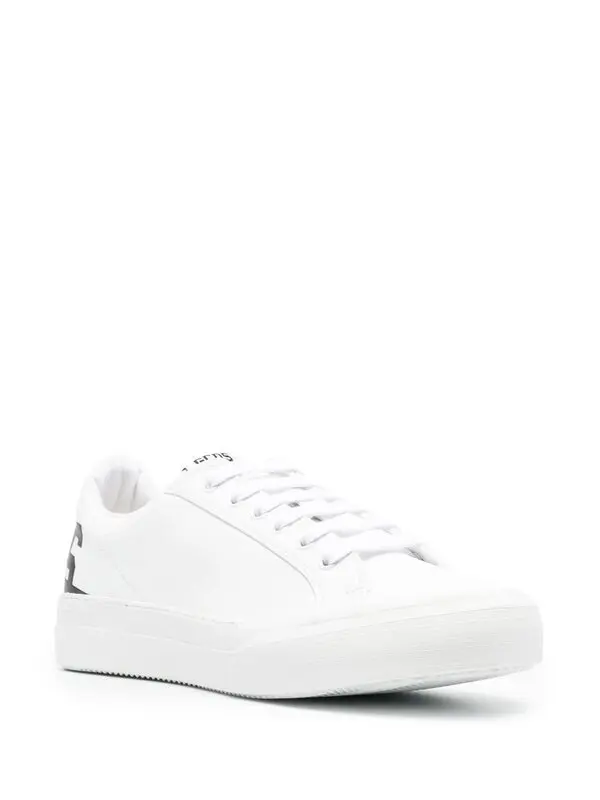Gcds Logo-print Leather Sneakers