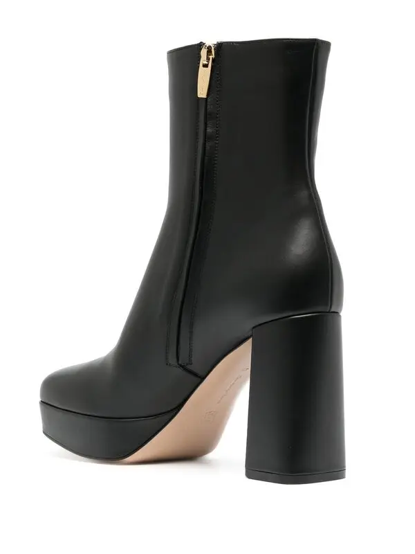 GIANVITO ROSSI Daisen Leather Ankle Boots - Black