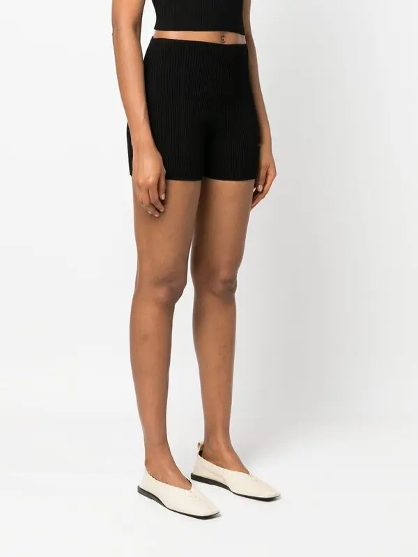 AERON Ribbed-knit Mini Shorts