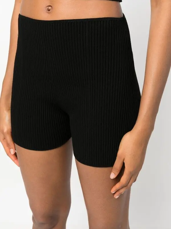 AERON Ribbed-knit Mini Shorts