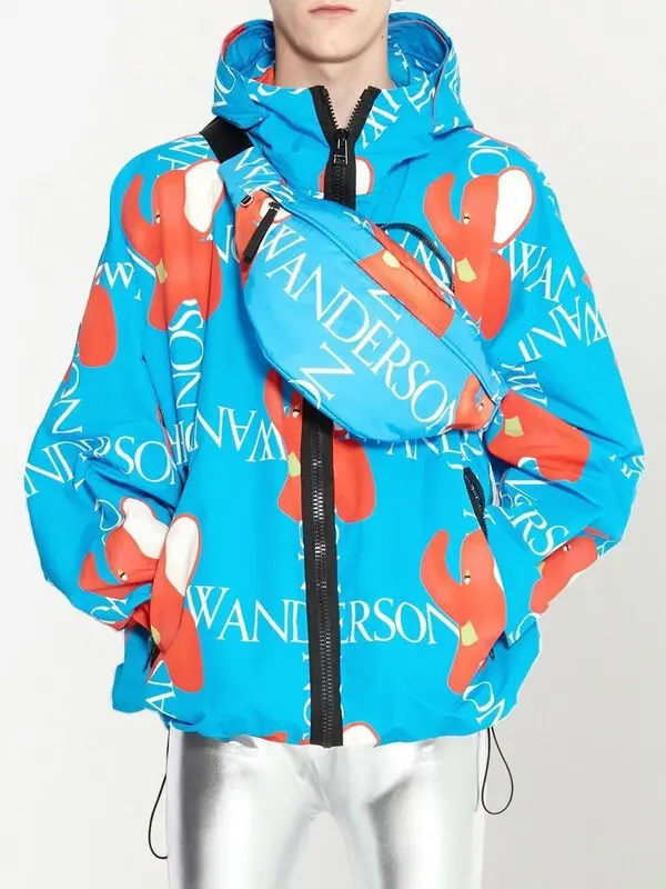 JW Anderson Logo-print Hooded Jacket - Blue