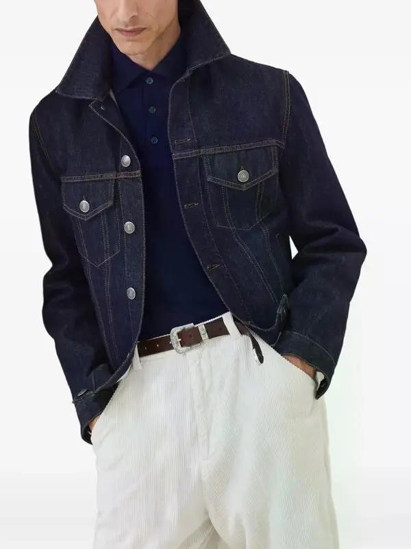 Brunello Cucinelli Long-sleeved Cashmere Polo Shirt - Blue