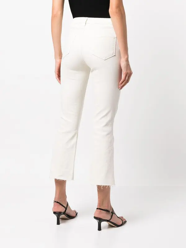 L'Agence Kendra Cropped Flared Jeans - Neutrals