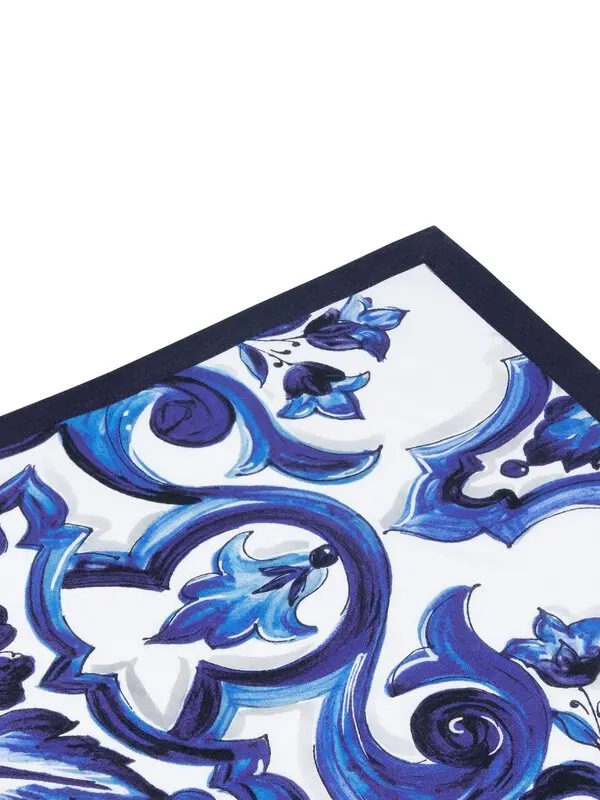 DOLCE & GABBANA CASA Patterned Linen Napkins - Blue