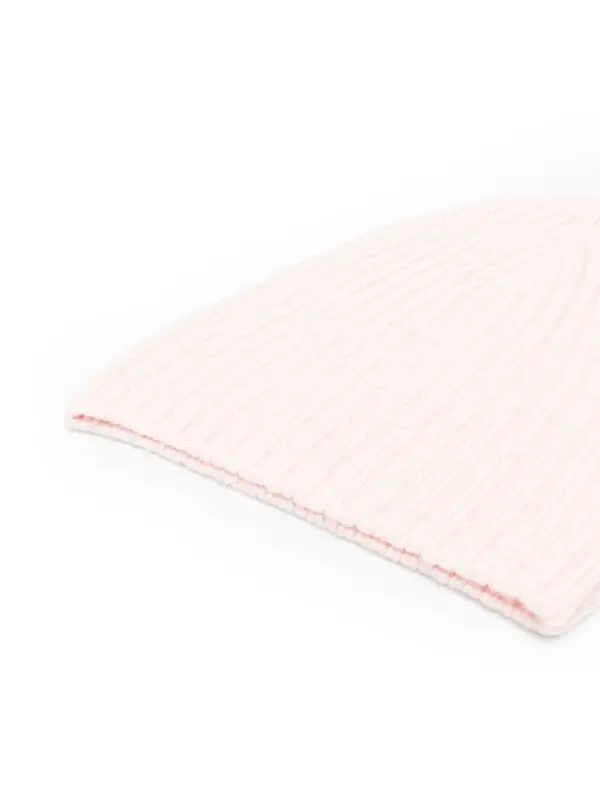BARRIE Ribbed-knit Cashmere Beanie - Pink