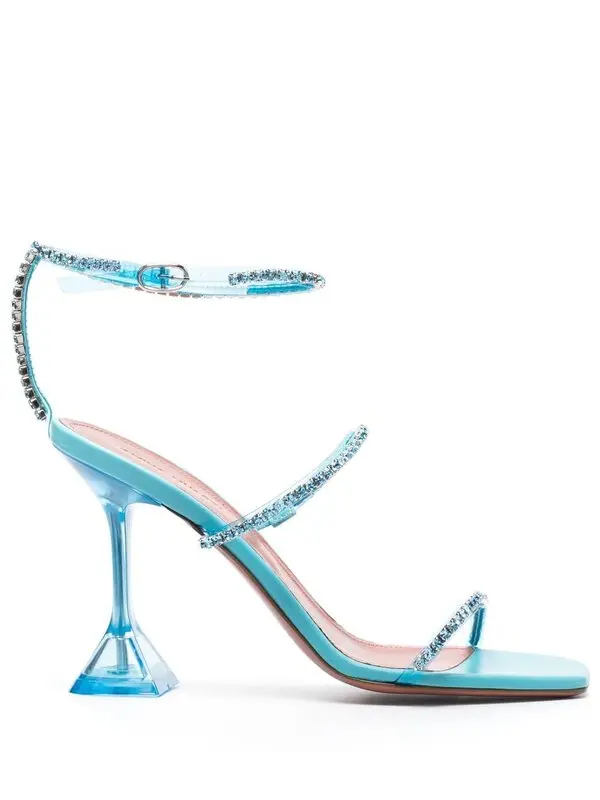 Amina Muaddi Gilda 95mm Crystal-embellished Sandals - Blue