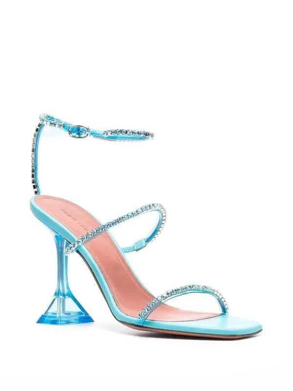 Amina Muaddi Gilda 95mm Crystal-embellished Sandals - Blue