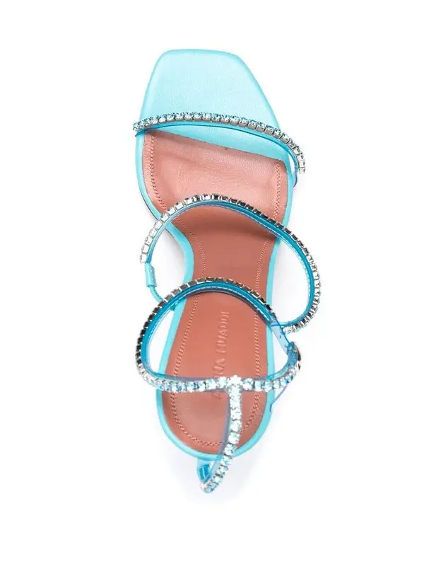Amina Muaddi Gilda 95mm Crystal-embellished Sandals - Blue