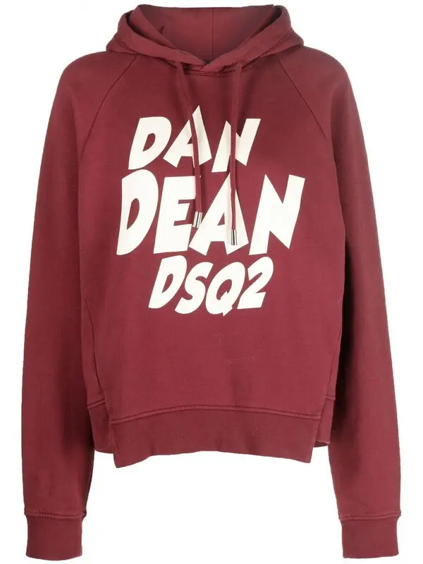 Dsquared2 Logo Print Drawstring Hoodie