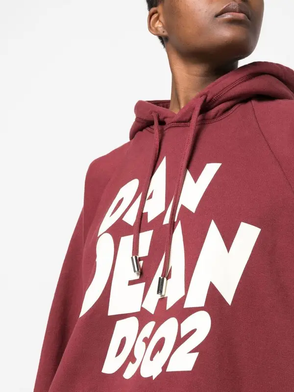 Dsquared2 Logo Print Drawstring Hoodie
