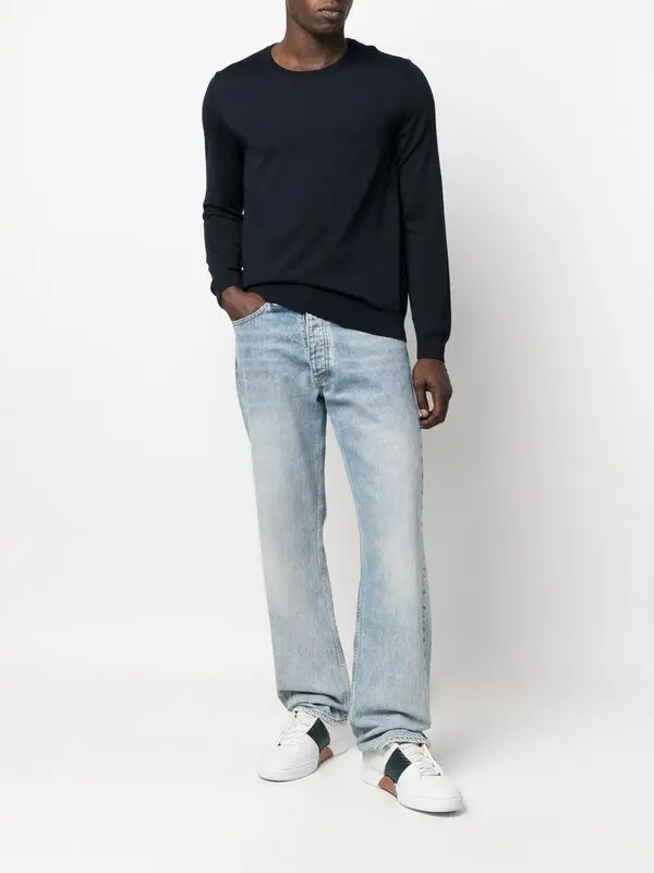 BOSS Crew Neck Pullover Sweater - Blue