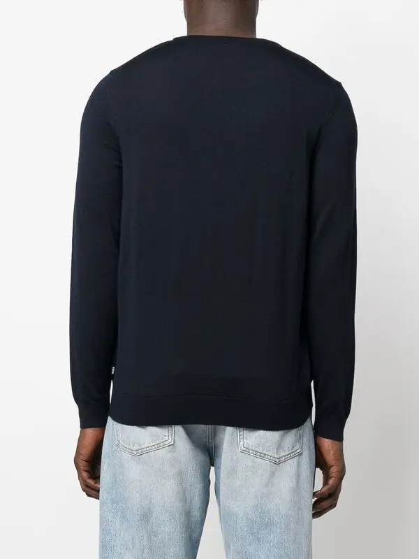 BOSS Crew Neck Pullover Sweater - Blue