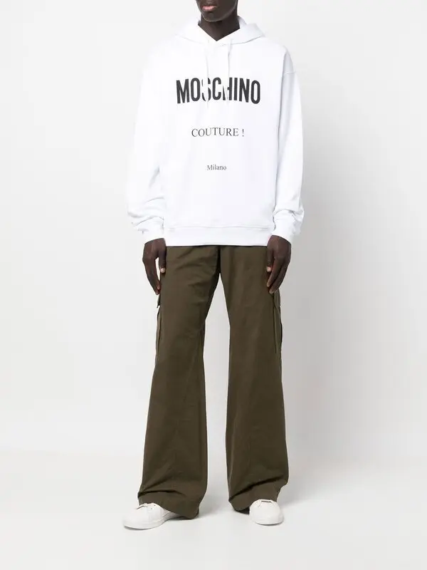 Moschino Print Cotton Hoodie - White