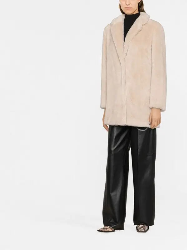YVES SALOMON Shearling-trim Single-breasted Coat