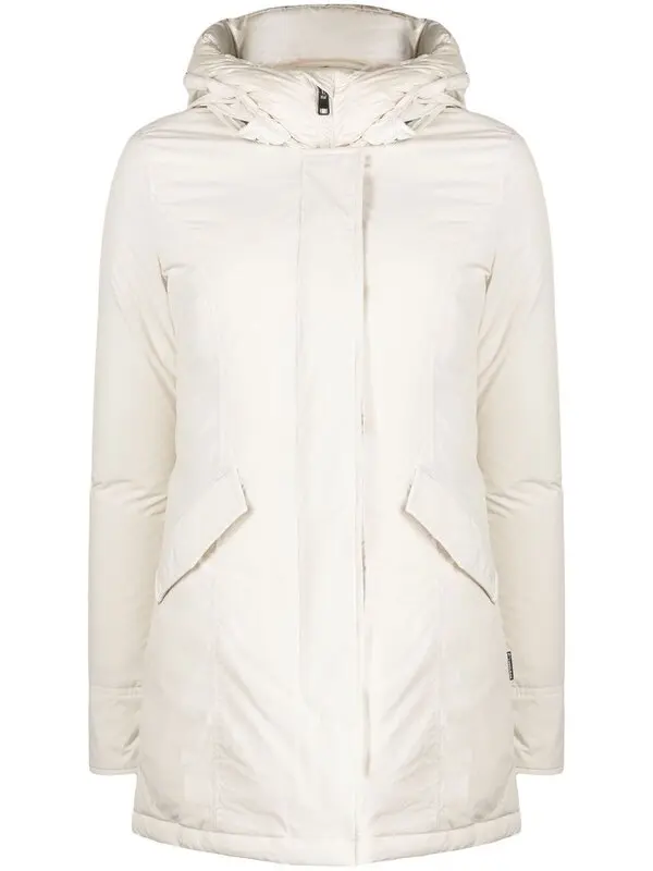 Woolrich Hooded Duck Feather Coat - White