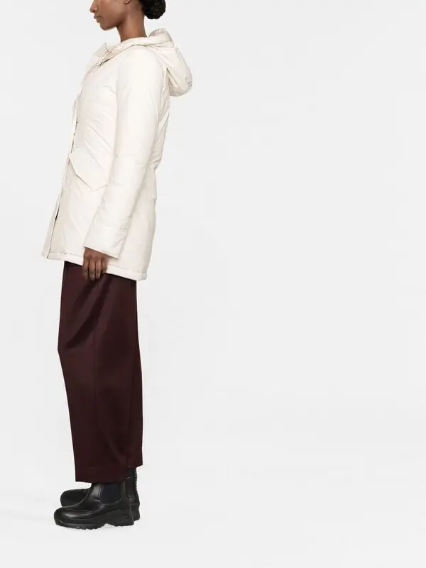 Woolrich Hooded Duck Feather Coat - White
