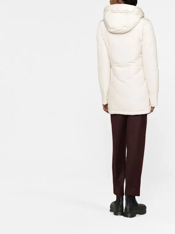 Woolrich Hooded Duck Feather Coat - White