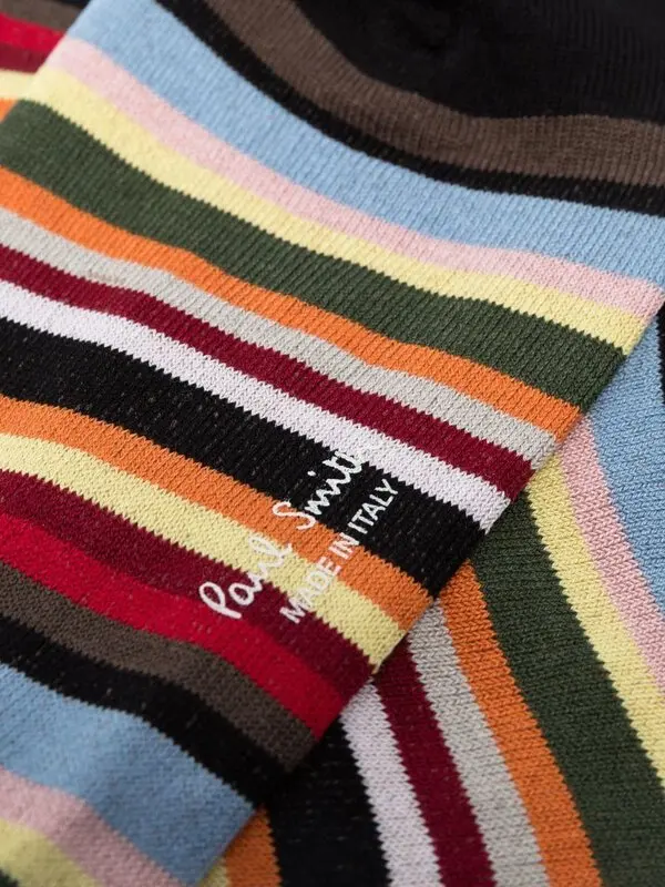 Paul Smith Stripe-print Ankle Socks - Black