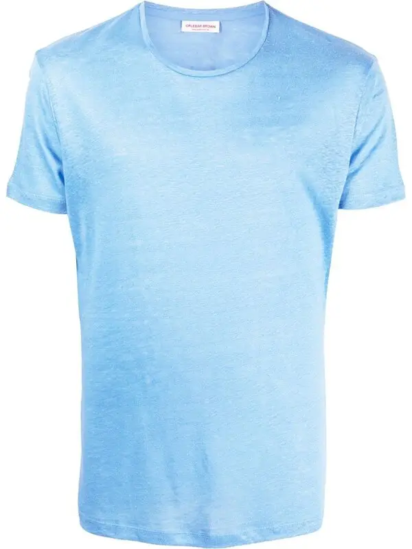 Orlebar Brown Logo-patch Linen T-shirt - Blue