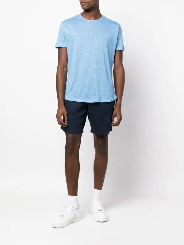 Orlebar Brown Logo-patch Linen T-shirt - Blue