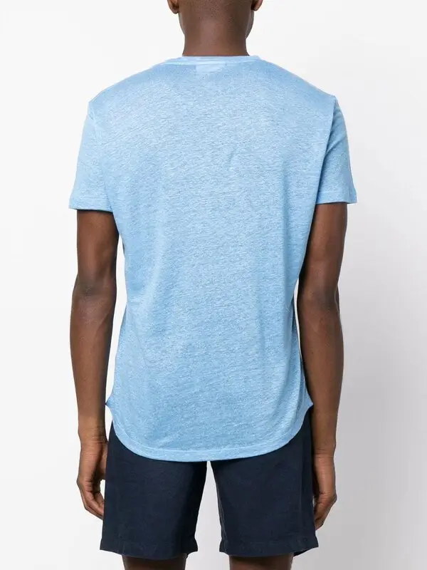 Orlebar Brown Logo-patch Linen T-shirt - Blue