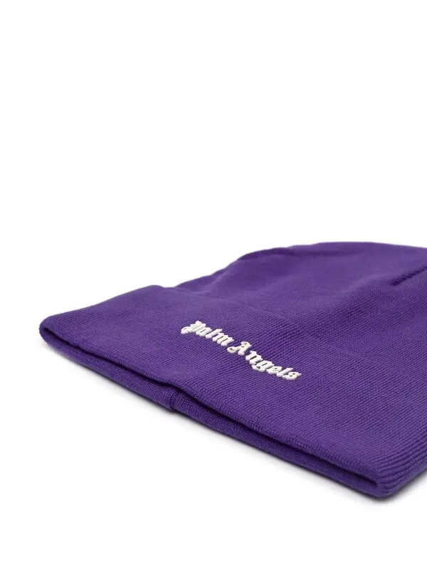 Palm Angels Logo-print Knit Beanie - Purple