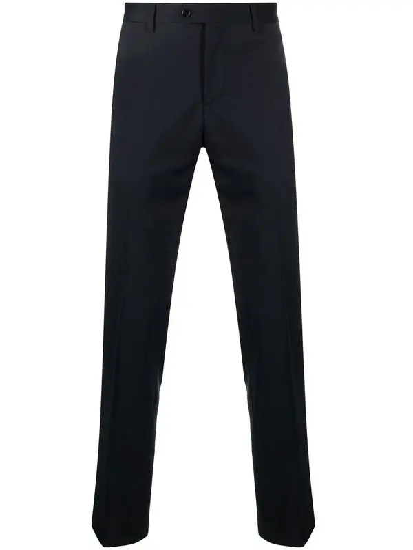 LARDINI Tailored Stretch-wool Trousers - Blue