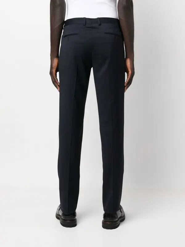 LARDINI Tailored Stretch-wool Trousers - Blue