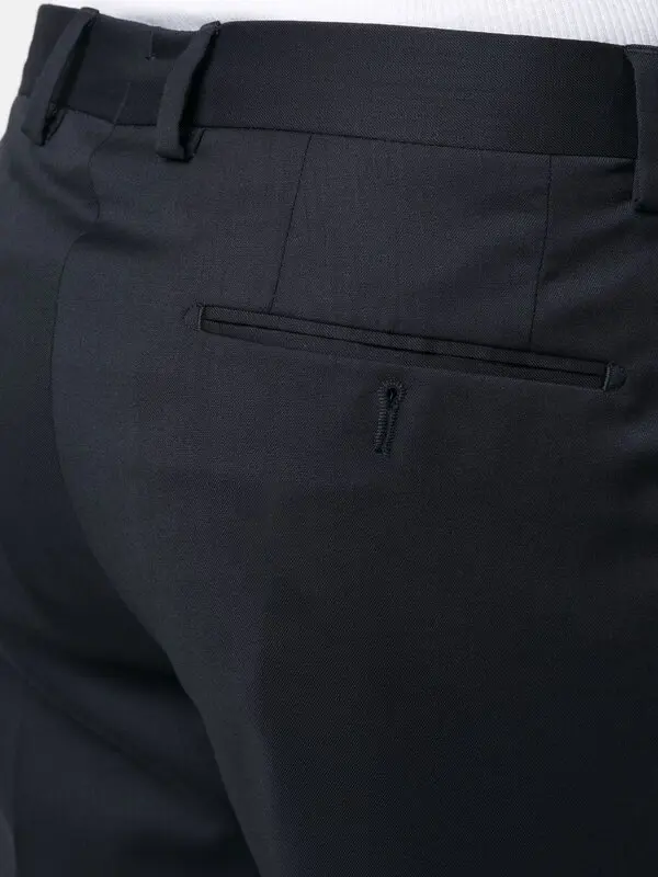 LARDINI Tailored Stretch-wool Trousers - Blue