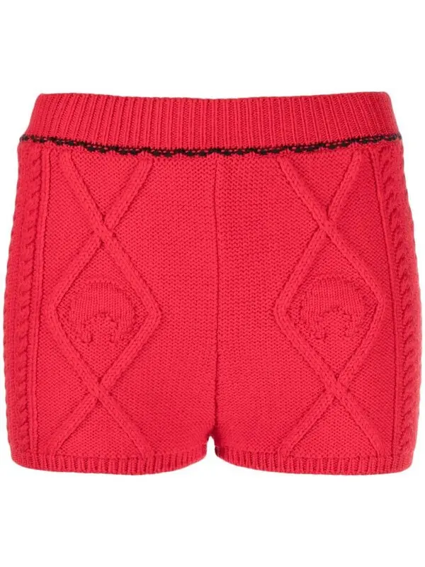 MARINE SERRE Cable Knit Mini Shorts
