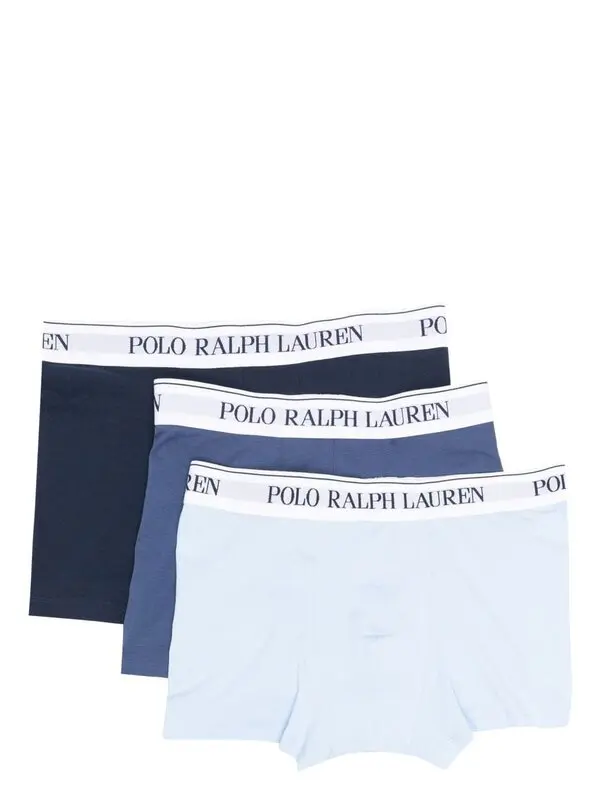 Polo Ralph Lauren Logo-waistband Boxers Set Of 3 - Blue