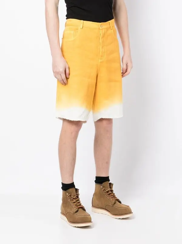 Nick Fouquet Two-tone Linen Knee-length Shorts