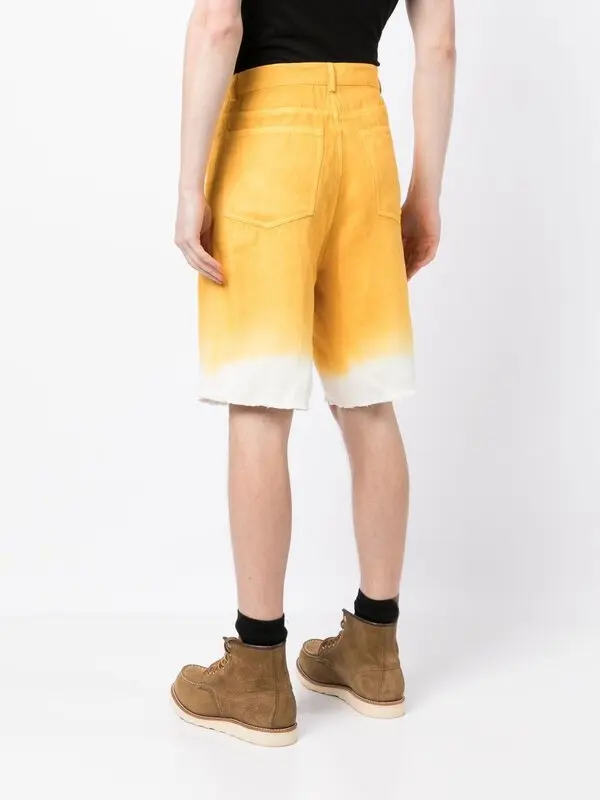Nick Fouquet Two-tone Linen Knee-length Shorts