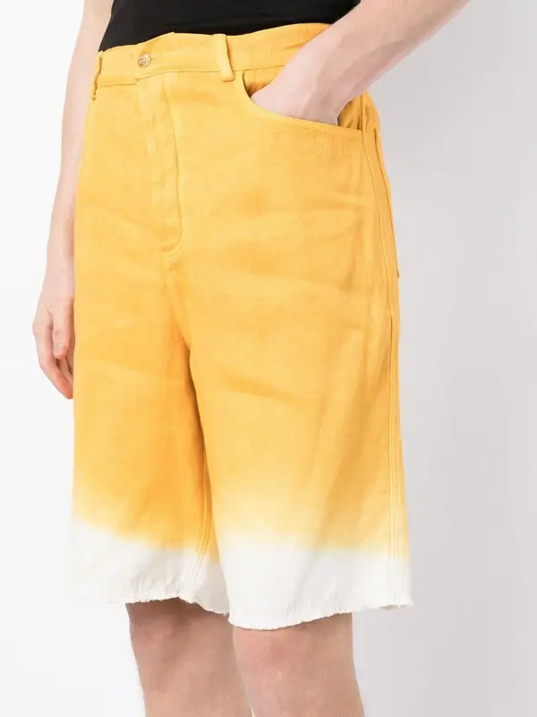 Nick Fouquet Two-tone Linen Knee-length Shorts