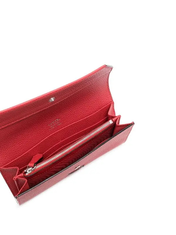 LANCEL Leather Slim Flap Wallet