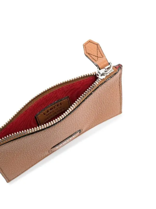 LANCEL Zip Leather Cardholder - Neutrals