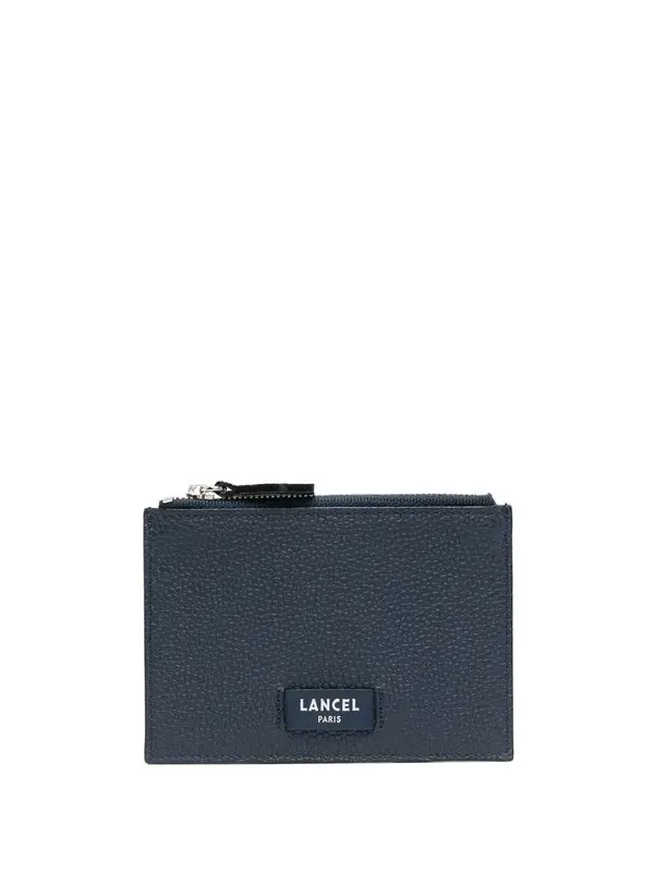 LANCEL Logo-patch Leather Card Holder - Blue