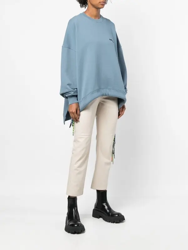 AMBUSH Cord-detail Crew-neck Sweatshirt - Blue
