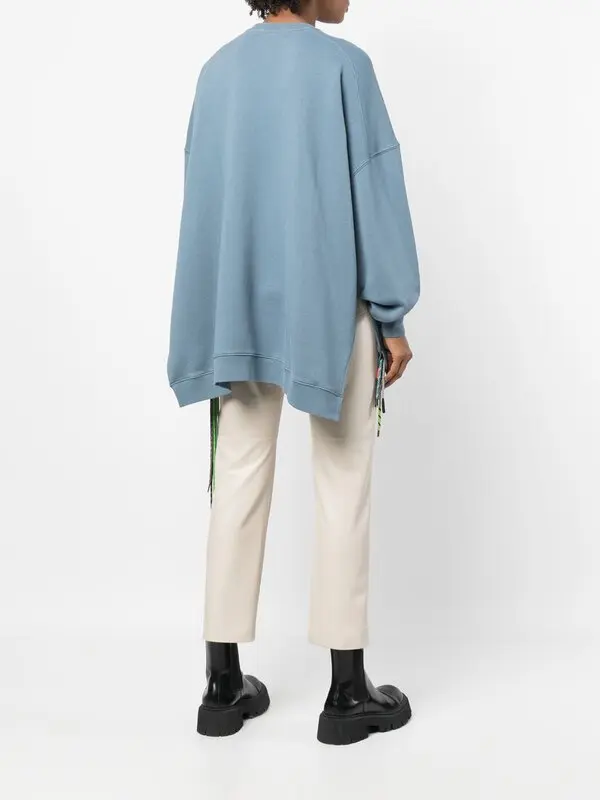 AMBUSH Cord-detail Crew-neck Sweatshirt - Blue
