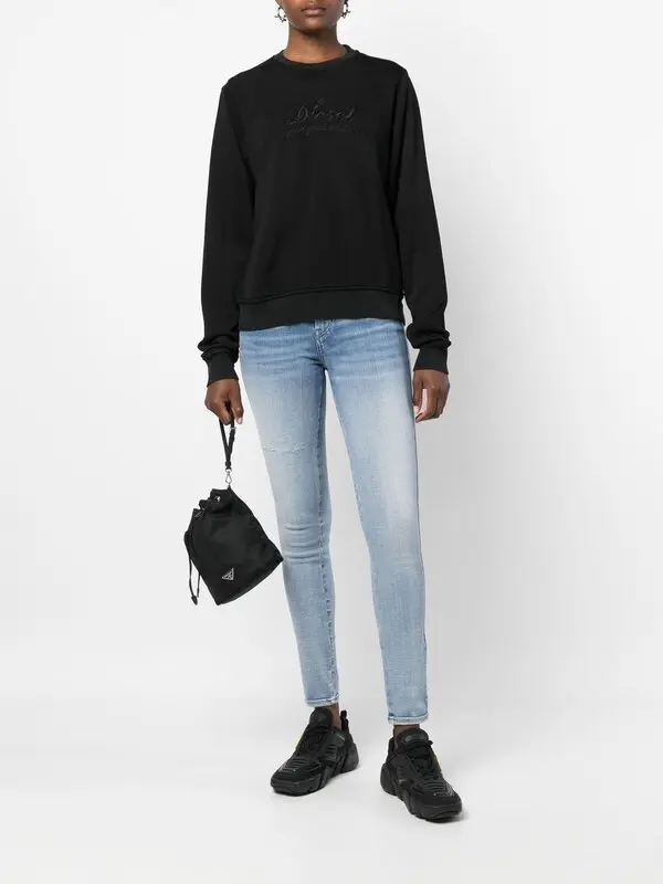 DIESEL® Embroidered Logo Crew Neck Sweatshirt