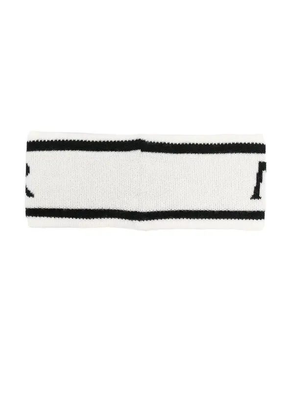Moncler Logo Intarsia-Knit Headband In White - 69% Off  display picture 3
